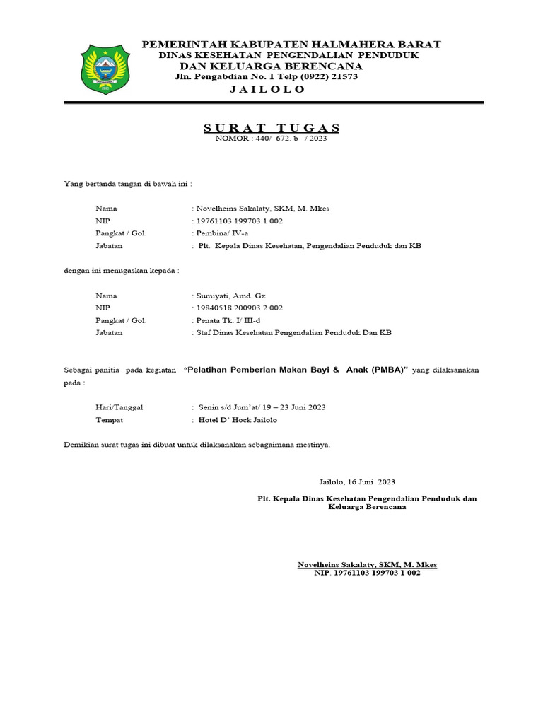 CONTOH Surat Tugas | PDF