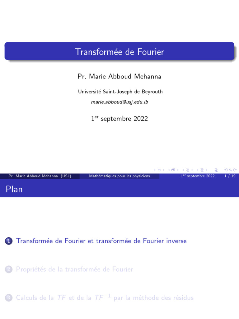 Chapitre 3 | PDF | Convolution | Transformation de Fourier