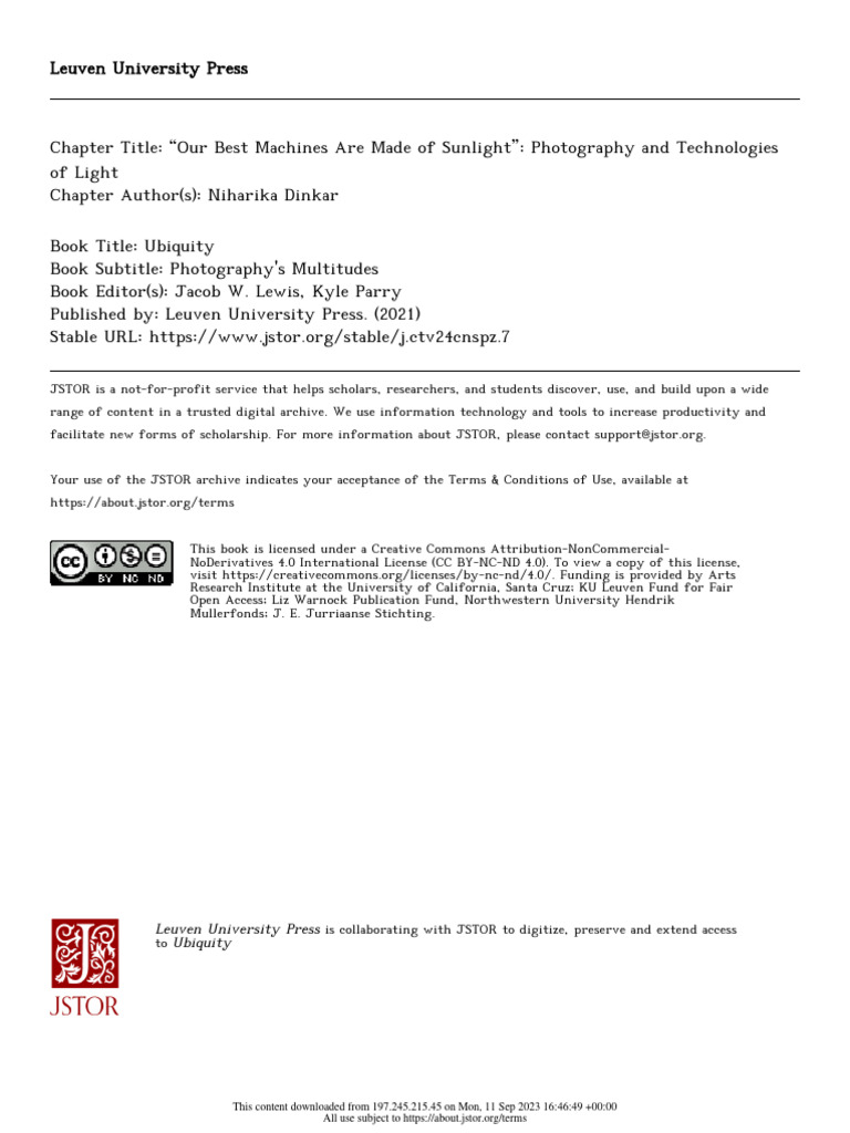 Our Best Machines Are Made of Sunlight", Photography and Technologies ...