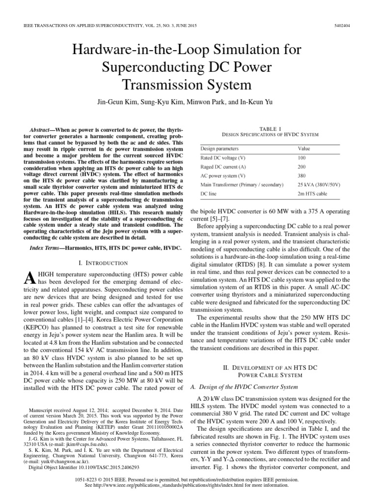 2.Hardware-in-the-Loop Simulation for superconducting | PDF | High Voltage Direct Current ...