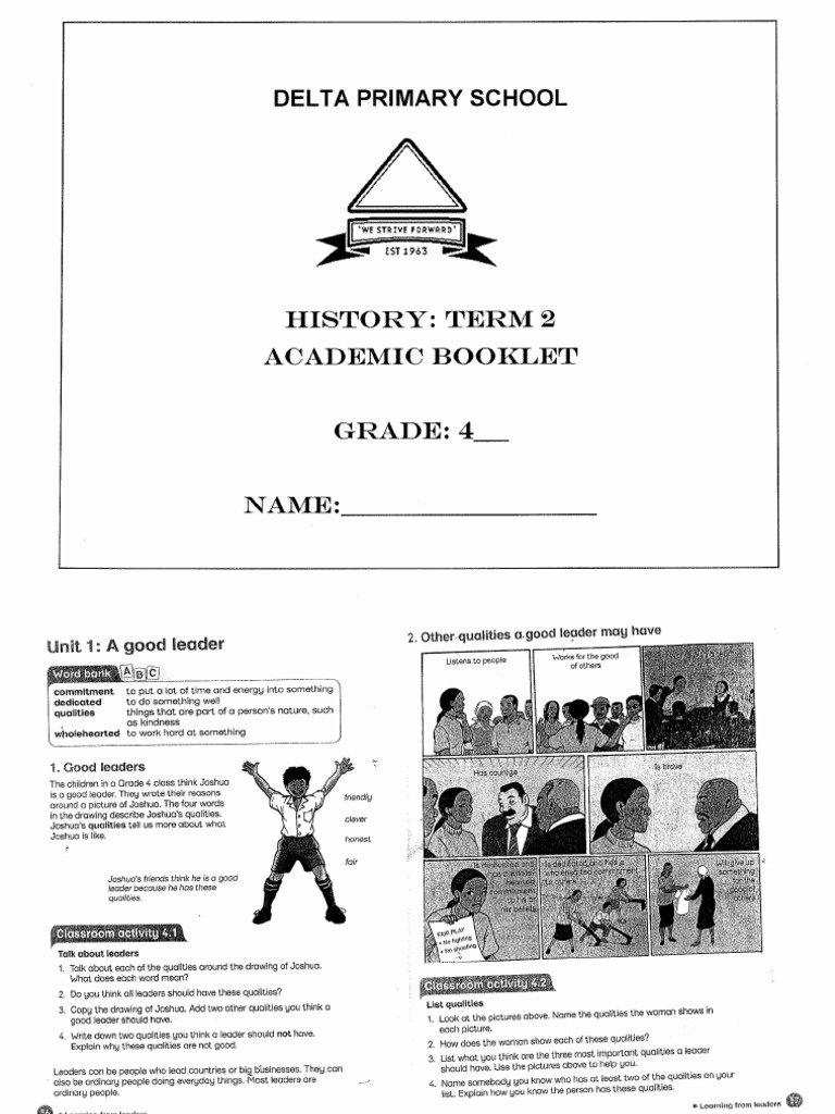 Grade 4 History Workbook Term 2 Workbook 1 | PDF