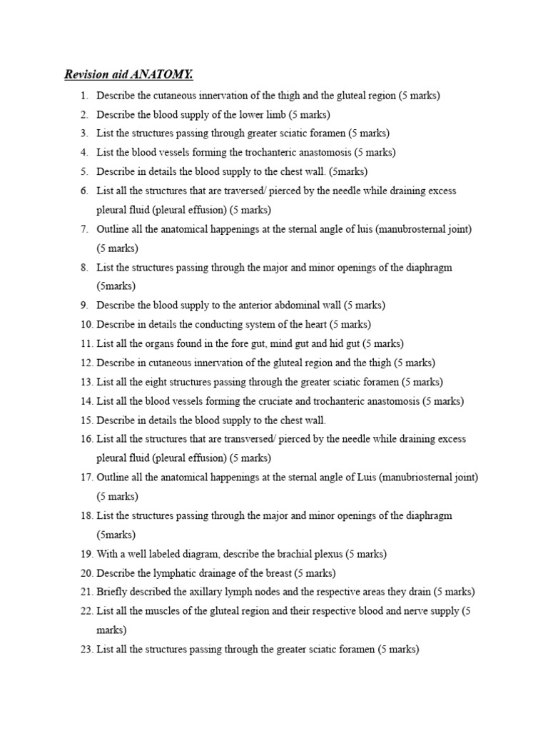 Revision Aid ANATOMY 2024. 19.2.2024 | Download Free PDF | Lymph ...