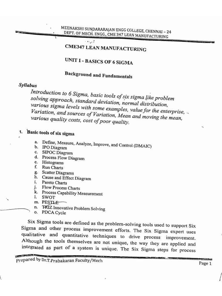 Lean Manufacturing U1 | PDF