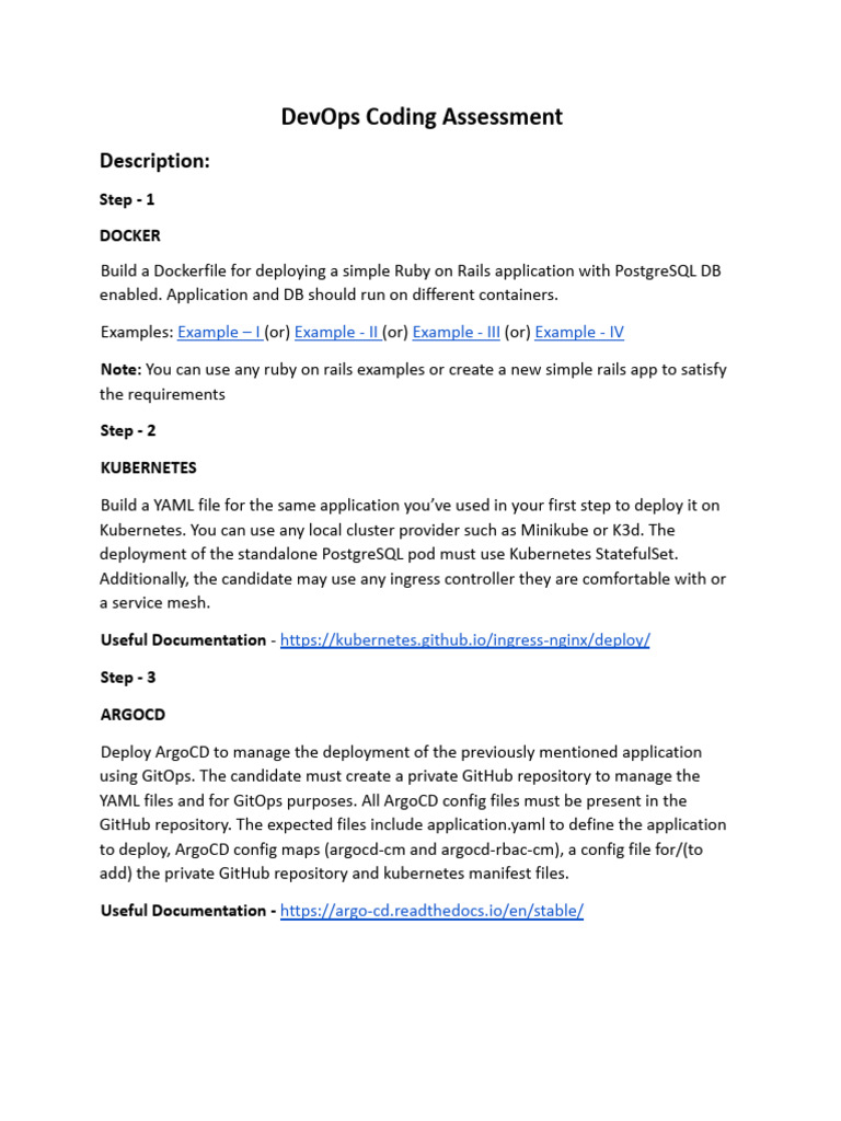 Latest - DevOps Coding Assessment | PDF | Software Engineering | Software