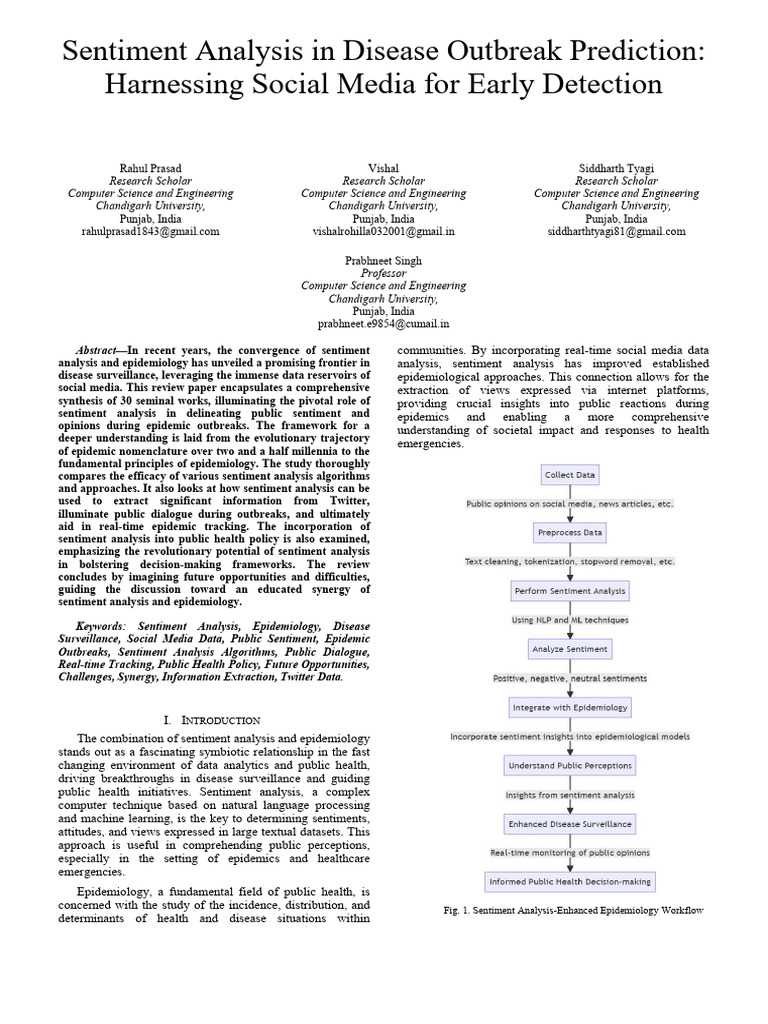 Sentiment Analysis in Disease Outbreak Prediction - Harnessing Social ... Sentiment Analysis in Disease Outbreak Prediction - Harnessing Social ...