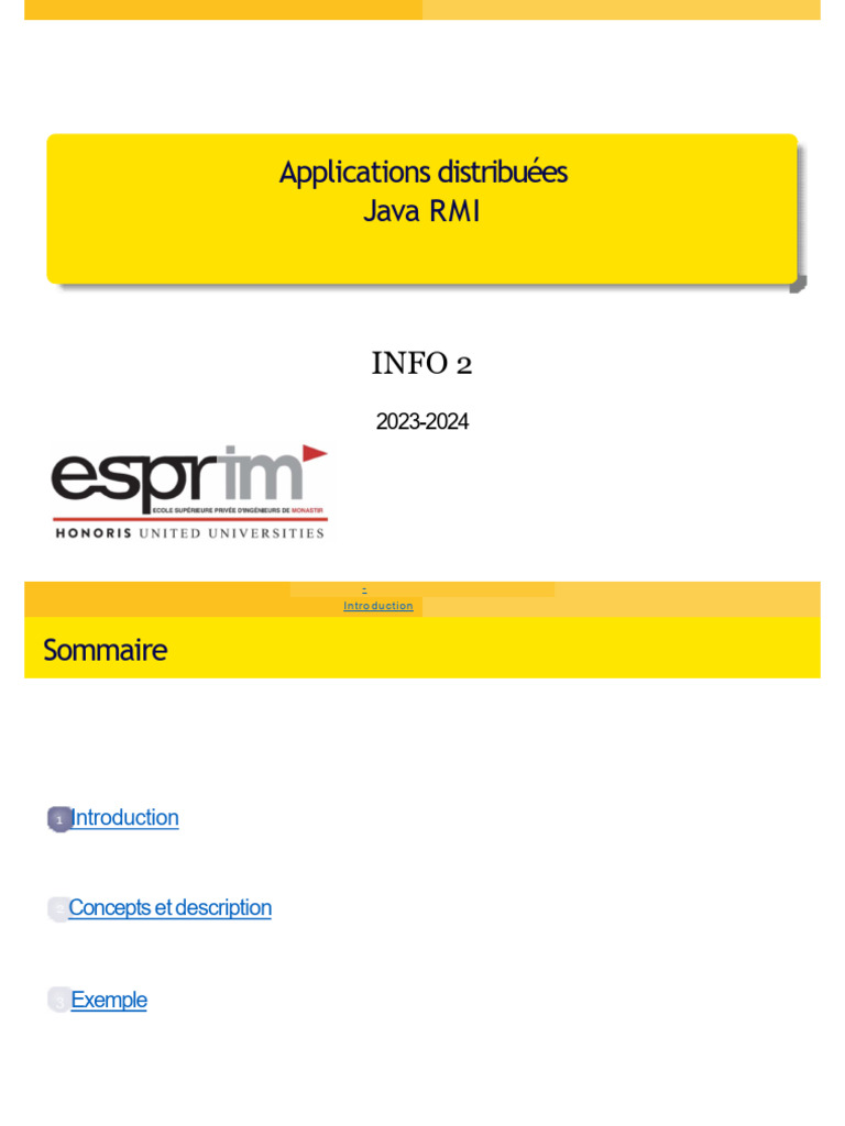 Cours RMI Info2 | PDF | Java (Langage de programmation) | Classe (informatique)