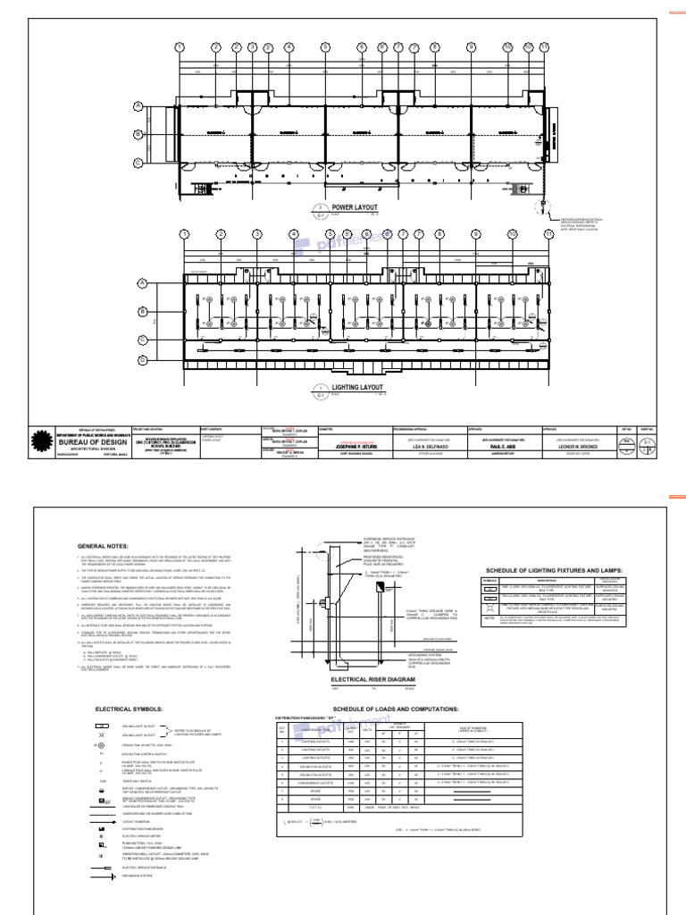 Classroom Electrical Plan Details | PDF | Lighting | Wire