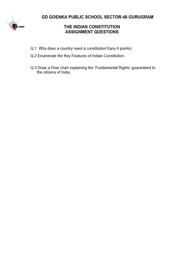 Indian Constitution Worksheet | PDF