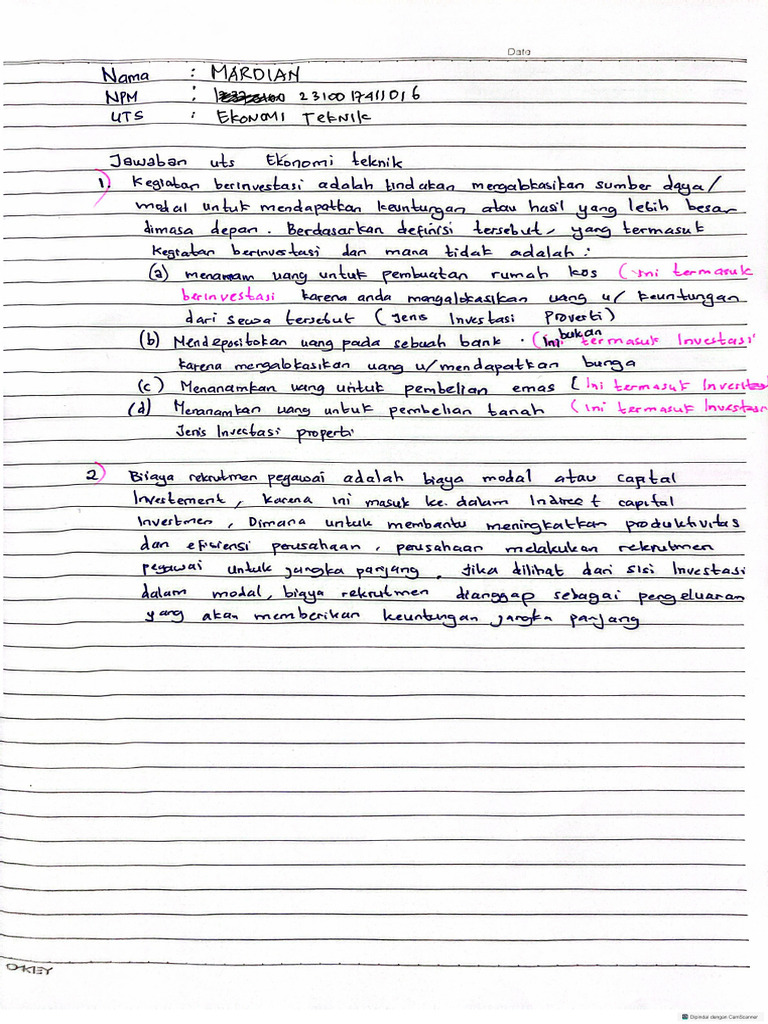 Uts Ekotek - Mardian - Revisi | PDF