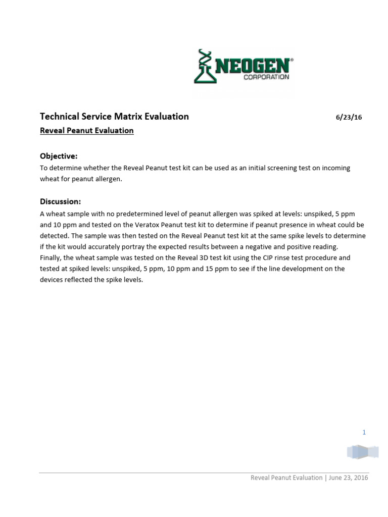 Reveal Peanut Wheat Validation Report | PDF | Cooking, Food & Wine ...