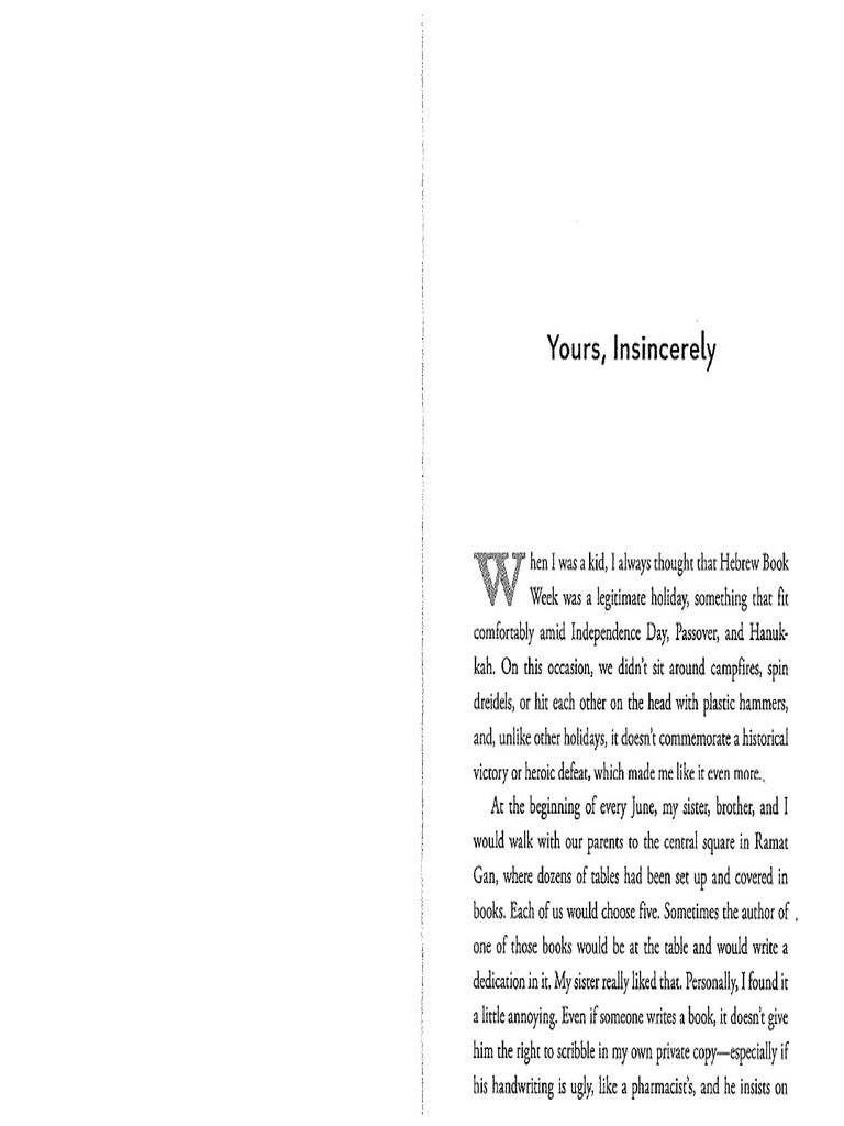 Yours, Insincerely | PDF