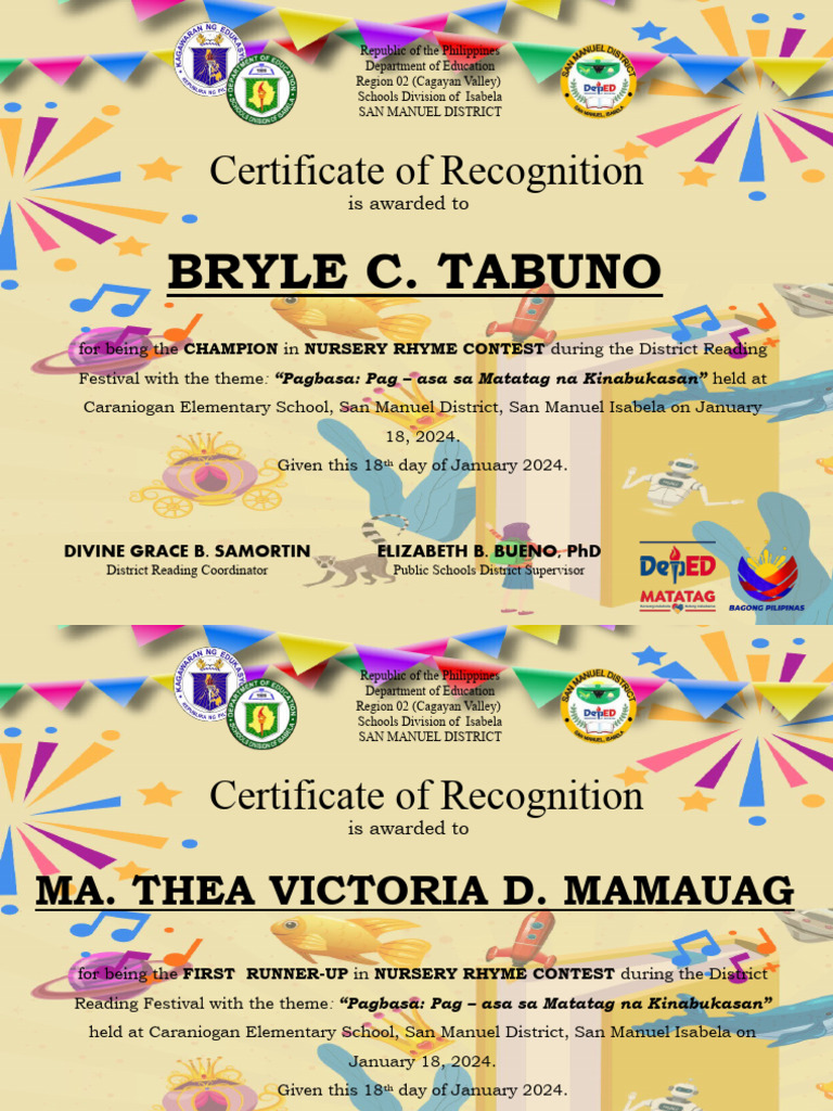 Reading Festival Certificate Pupils | PDF | Meteorology | Government ...