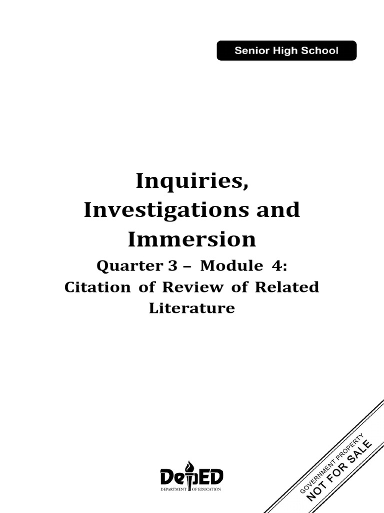 Q3 M4 - 3is - Citation of Review of Related Literature | PDF | Citation ...