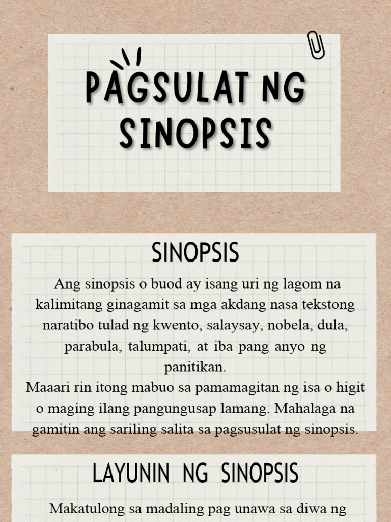 Pagsulat-ng-Sinopsis | PDF
