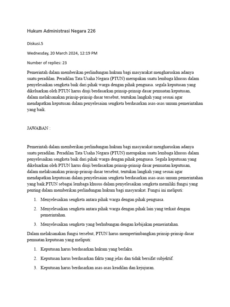 Diskusi 5 Hukum Admin Negara | PDF | Hukum