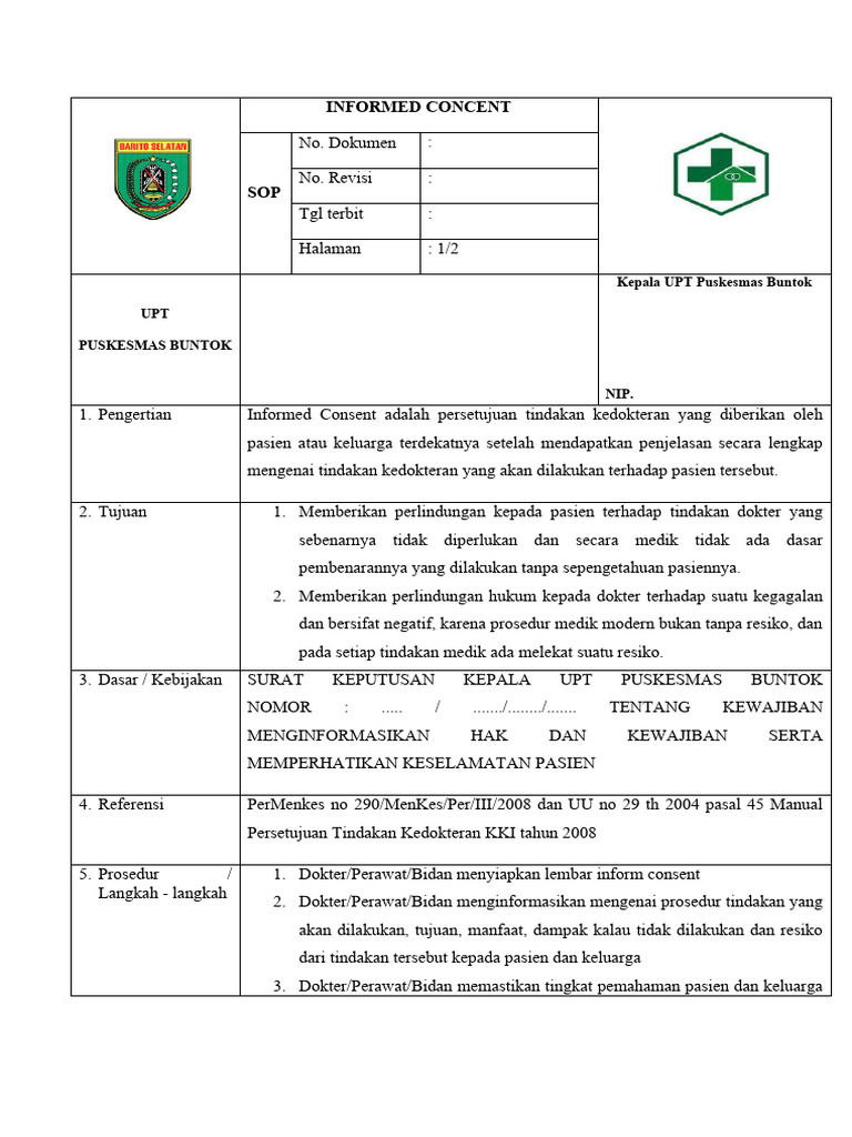 SOP Informed Consent | PDF