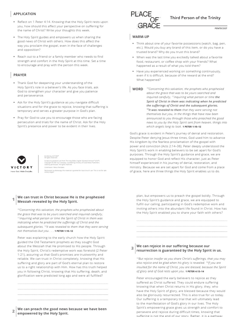 Place of Grace 3 Third Person of The Trinity Print | Download Free PDF ...