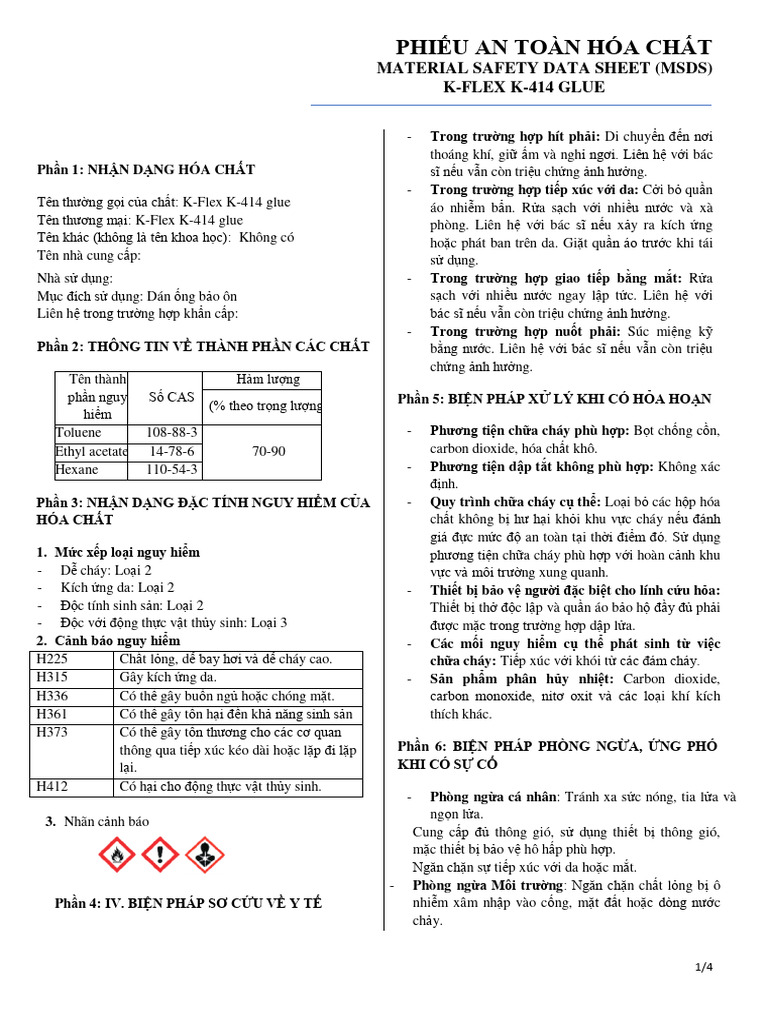 MSDS Keo K-FLEX K-414 | PDF