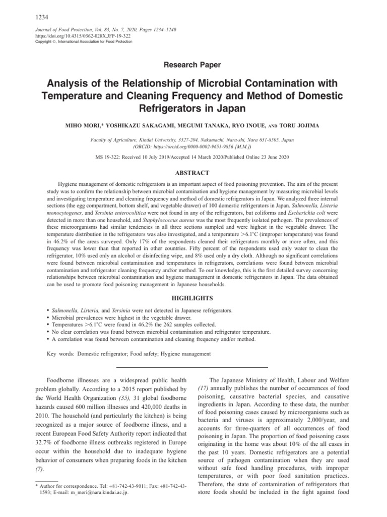Analysis of The Relationship of Microbial Contamination With - 2020 ...
