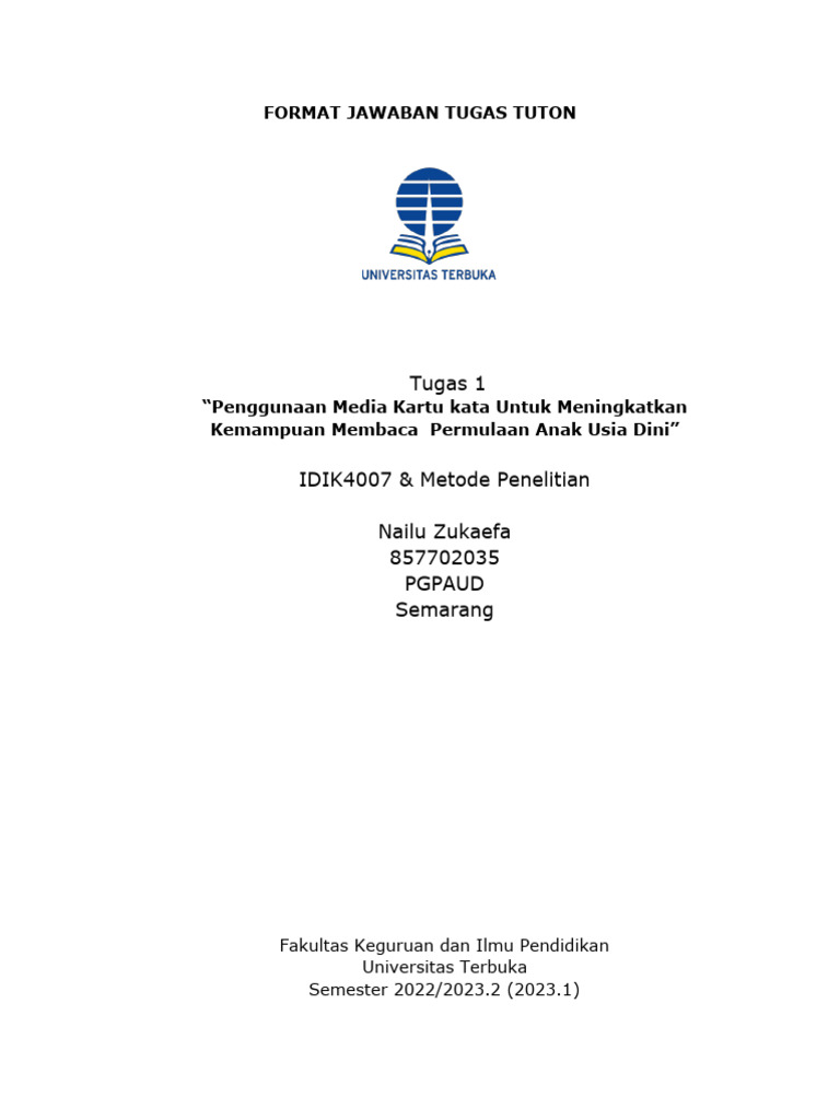 Tugas 1 Metode Penelitian | PDF | Karier & Perkembangan