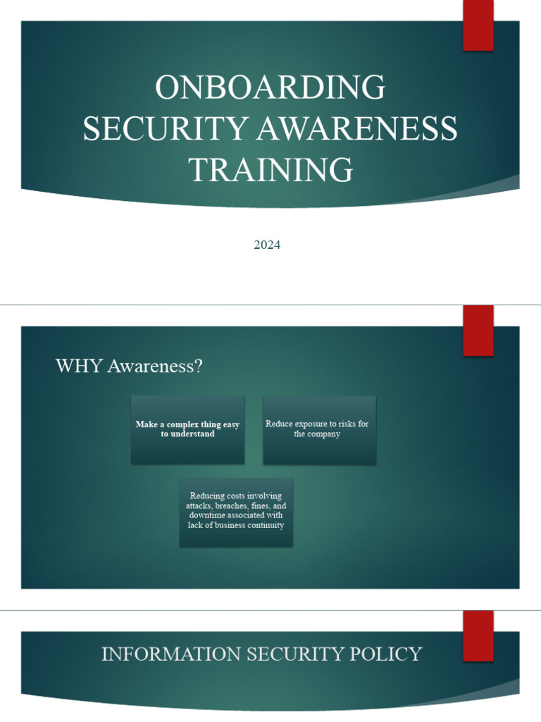 Onboarding Security Awareness Training 2.0 | PDF | Information Security ...
