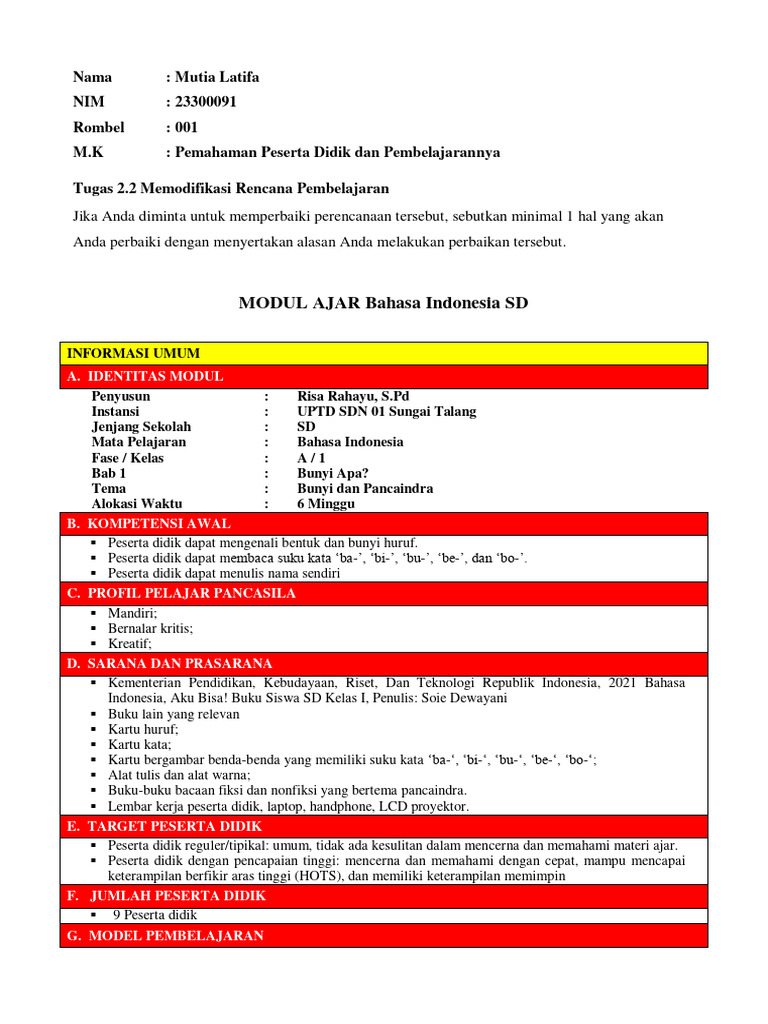 Ruang Kolaborasi 2.2 Mutia Latifa | PDF | Seni & Disiplin Bahasa