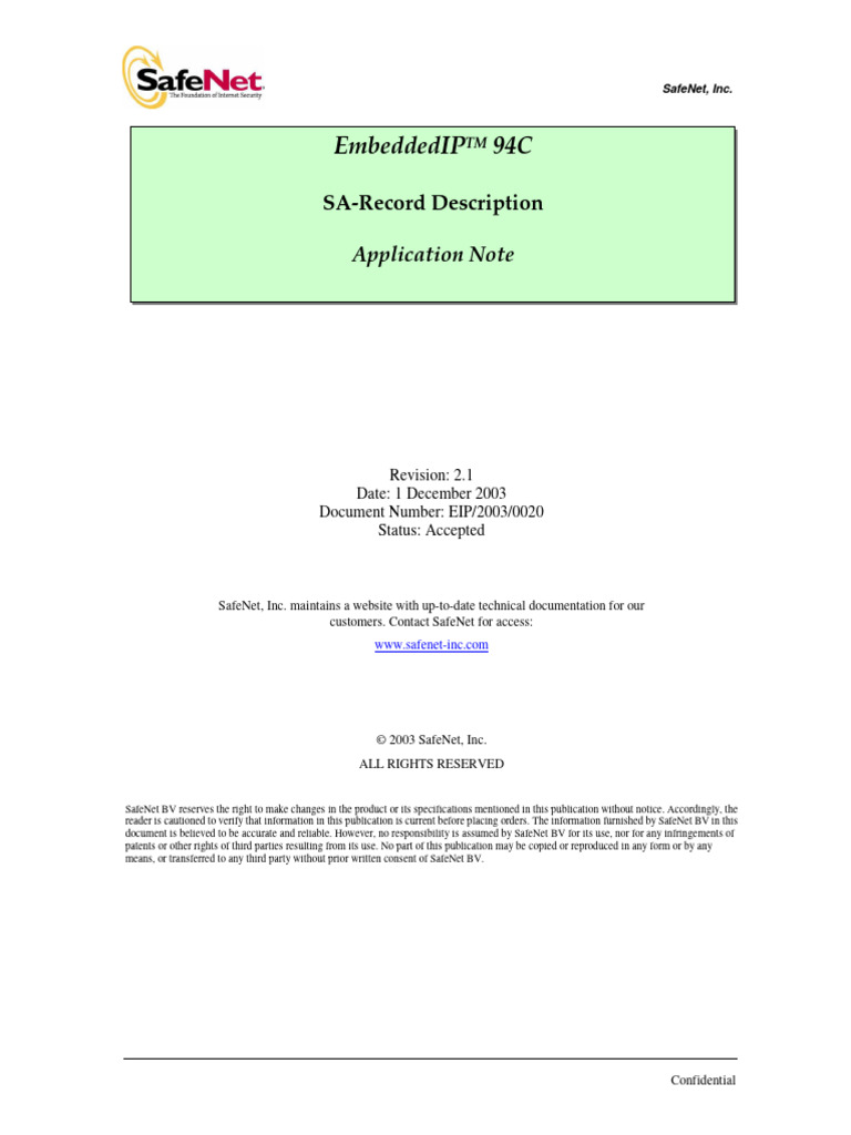 EIP-94 SA Record v2.1 | PDF