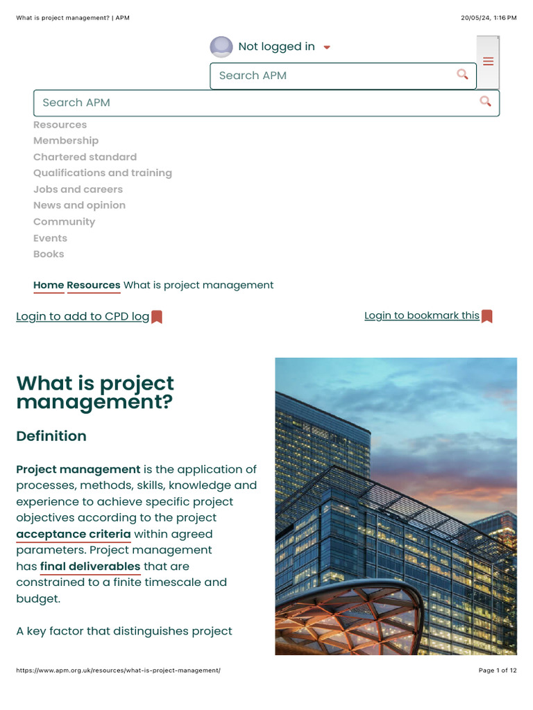 What Is Project Management? - APM | Download Free PDF | Project ...