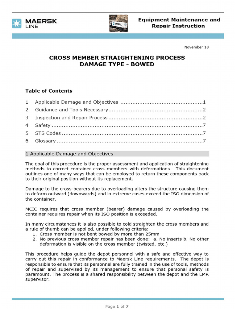 Container Crossmember Repair Guide | PDF | Crane (Machine ...