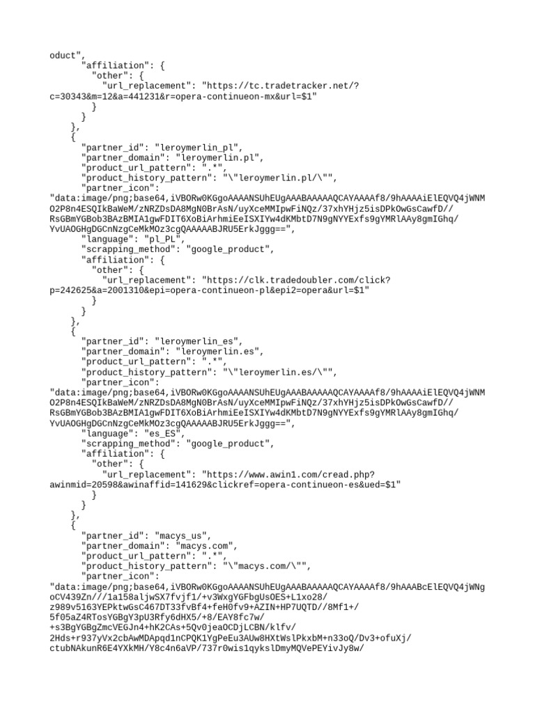 Partner Product URL Patterns | PDF | Character Encoding | Data Compression