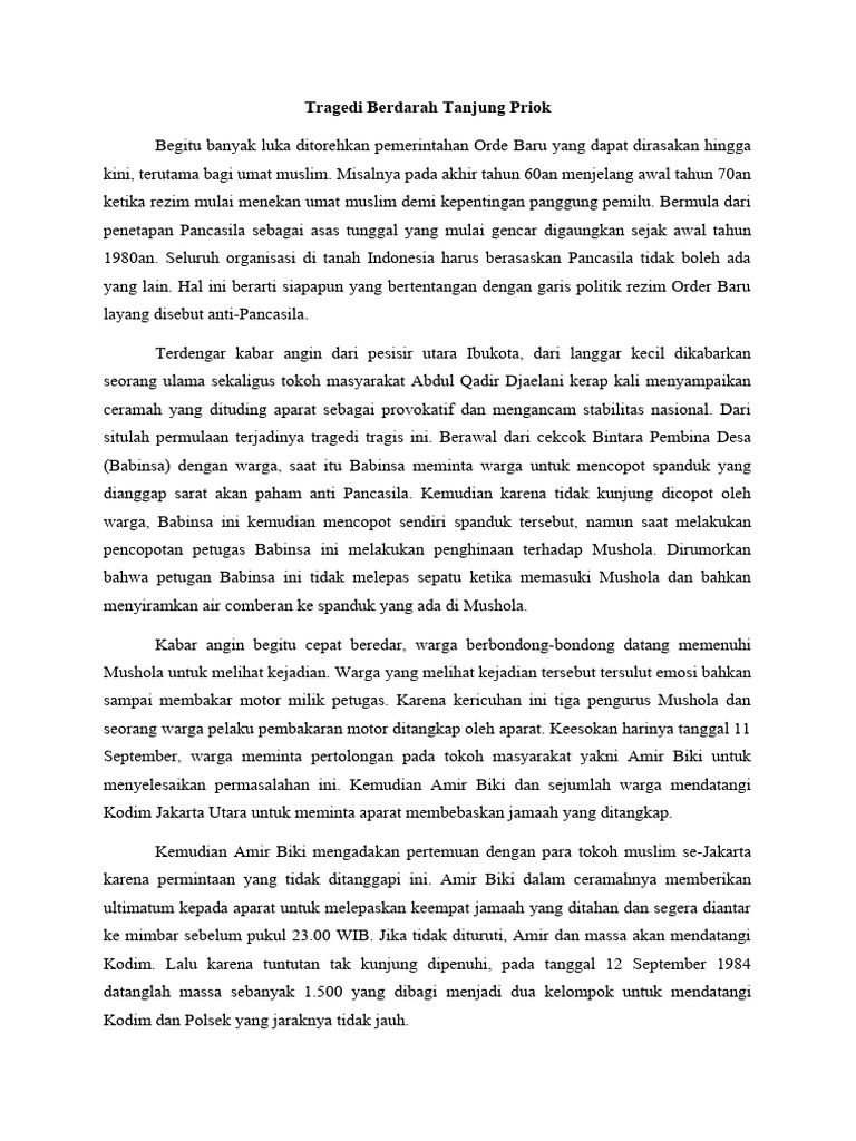 Tragedi Tanjung Priok 1984 | PDF | Politik | Ilmu Sosial