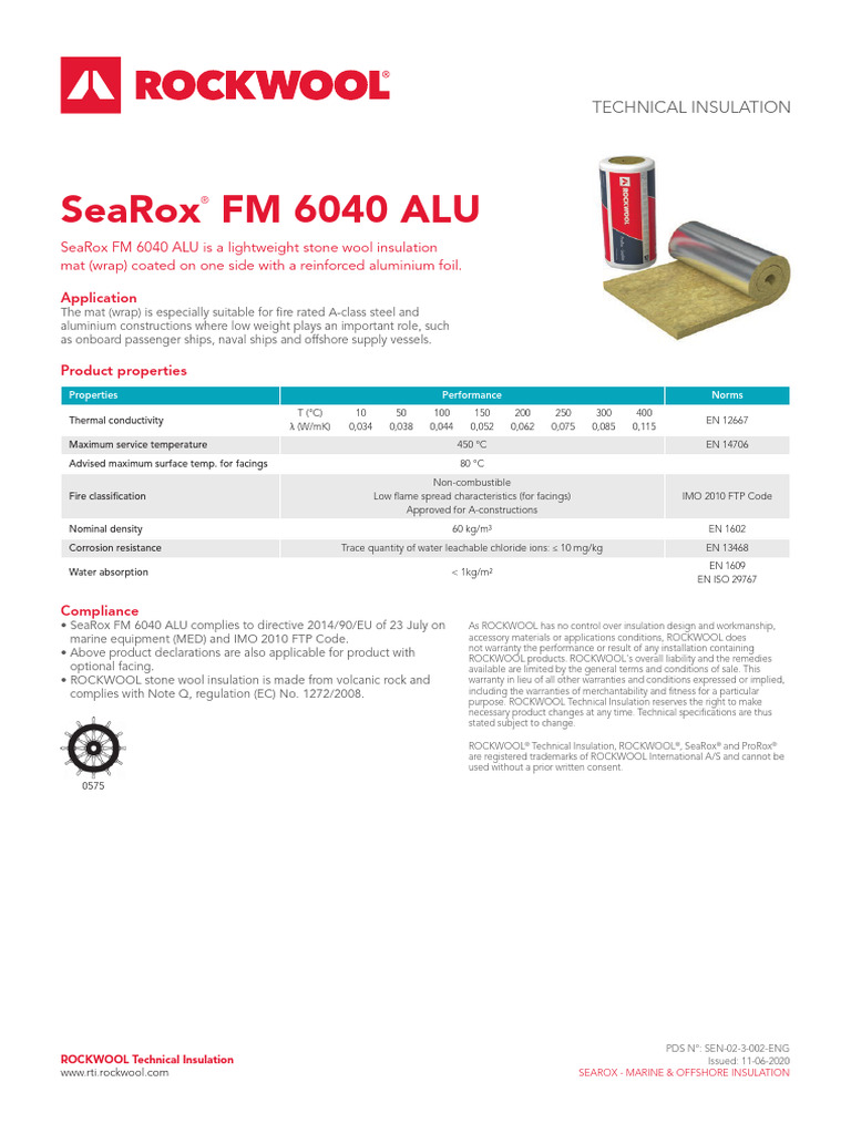 RW Ti Pds Searox FM 6040 Alu - Int Eng | PDF | Thermal Insulation ...