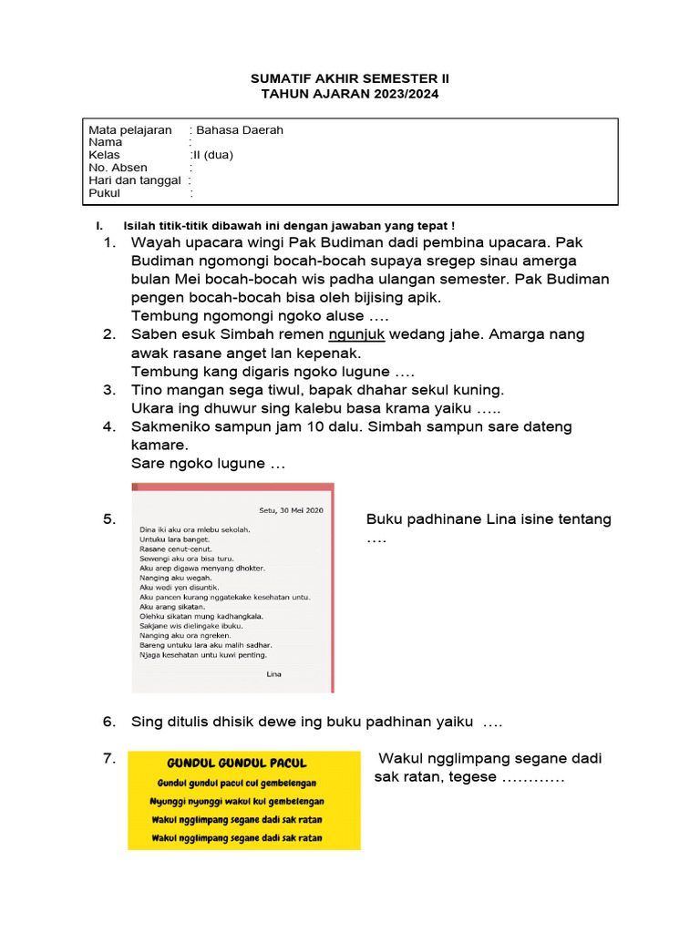 Contoh Cathetan Padinan Bahasa Jawa | PDF | Kajian Bahasa Asing