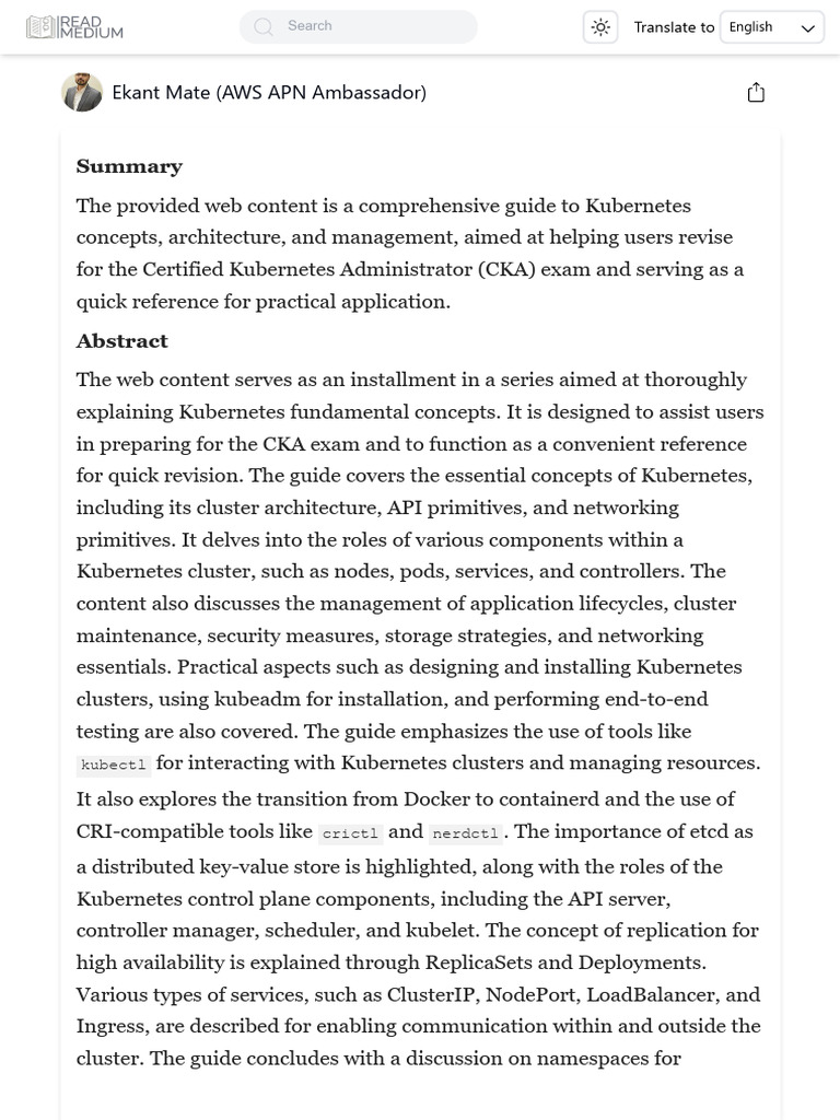 Kubernetes Notes Part-1 (Concepts) | PDF | Computing | Computer Science