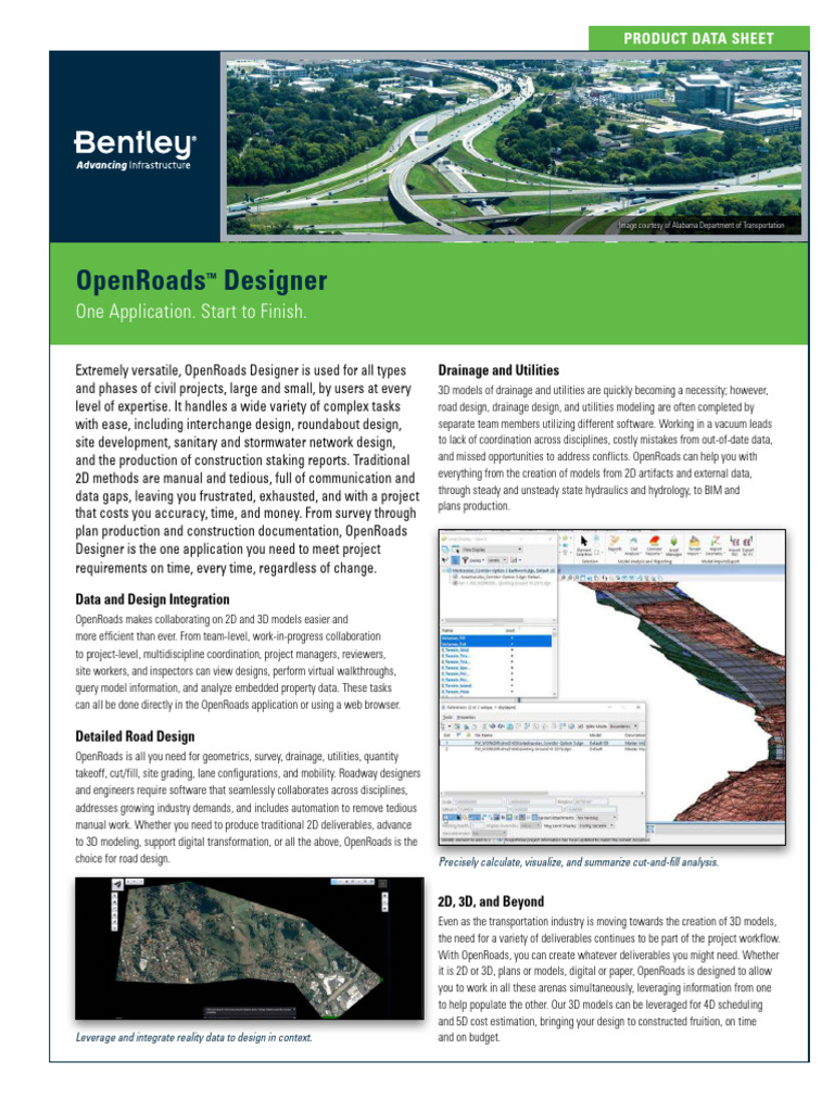 PDS OpenRoads Designer LTR EN LR | PDF | Sketch Up | Computing