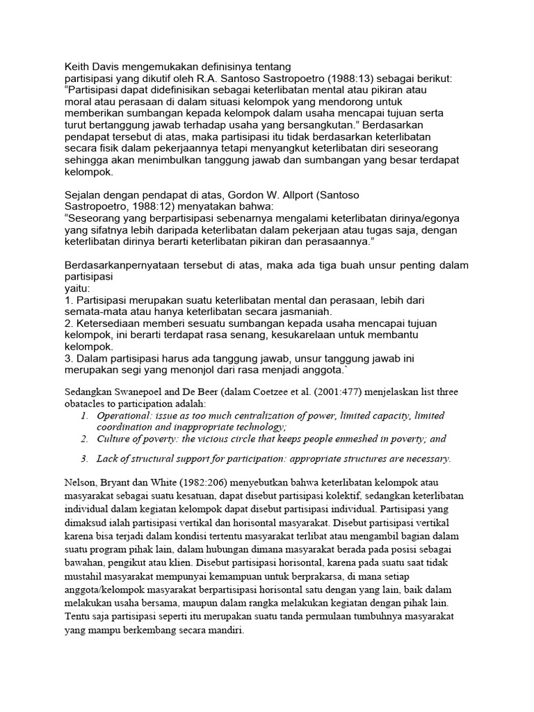 Teori PARTISIPASI | PDF | Sains & Matematika