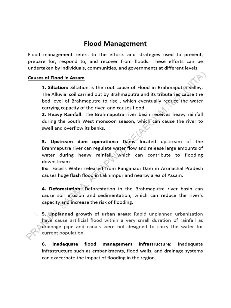 Flood Management by Pranjal Sarma Sir | PDF | Flood | Flood Control