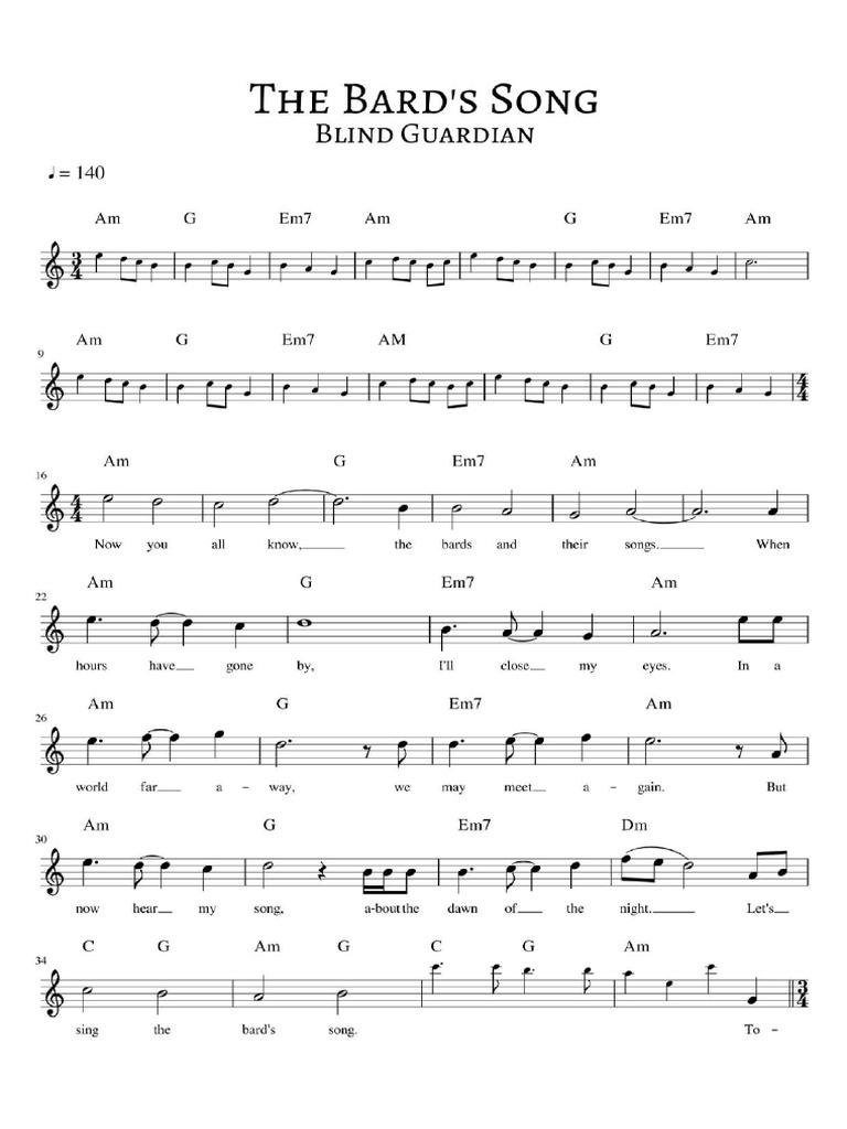 The Bards Song | PDF