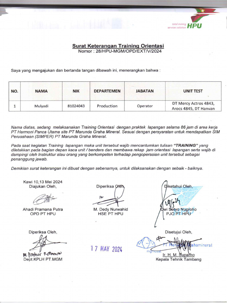 SKTO Mulyadi 81024043 | PDF