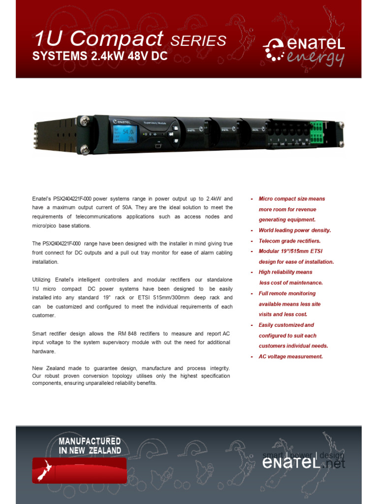 1U Compact Power Systems Overview | PDF | Rectifier | Direct Current