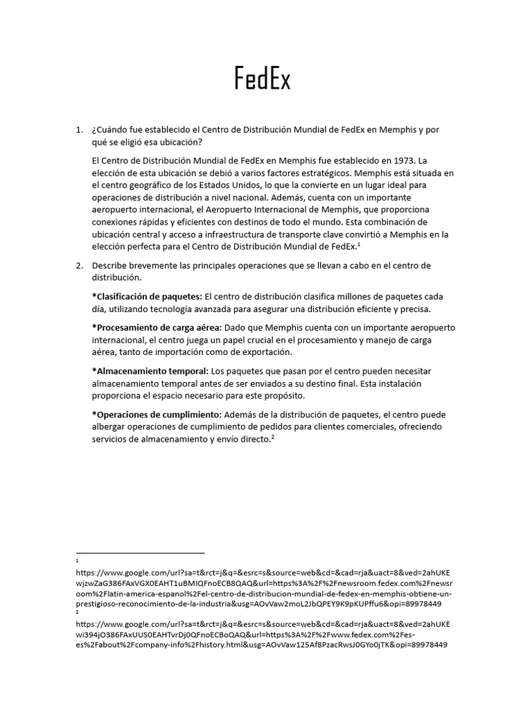 FedEx | PDF | Logística | Industrias de servicio