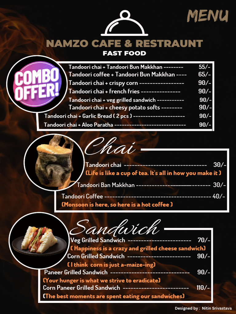 Namzo Food Menu | Download Free PDF | Hamburgers | Sandwich