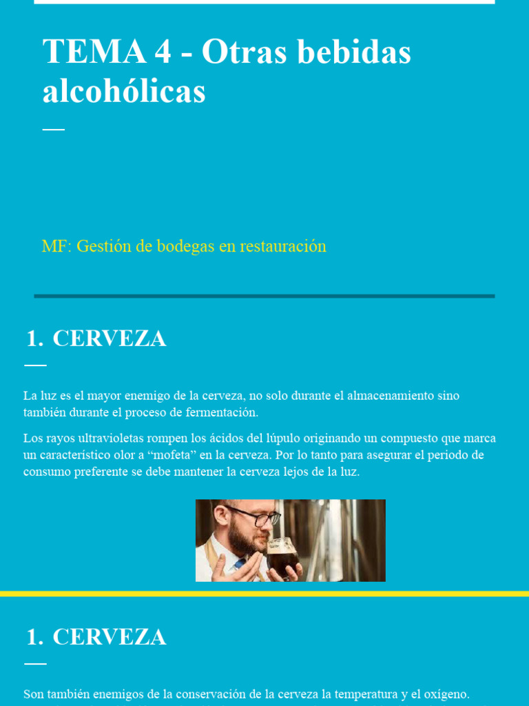 TEMA 4 - Otras Bebidas Alcohólicas | PDF | Cerveza | Sidra