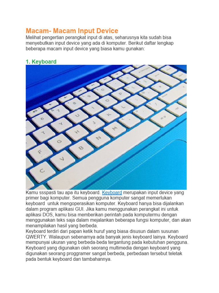Panduan Perangkat Input Komputer | PDF | Game & Aktivitas | Komputer
