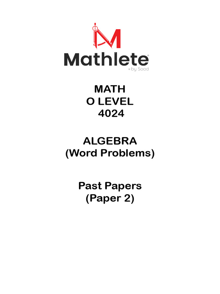 O Level Algebra Word Problems | PDF | Area | Rectangle