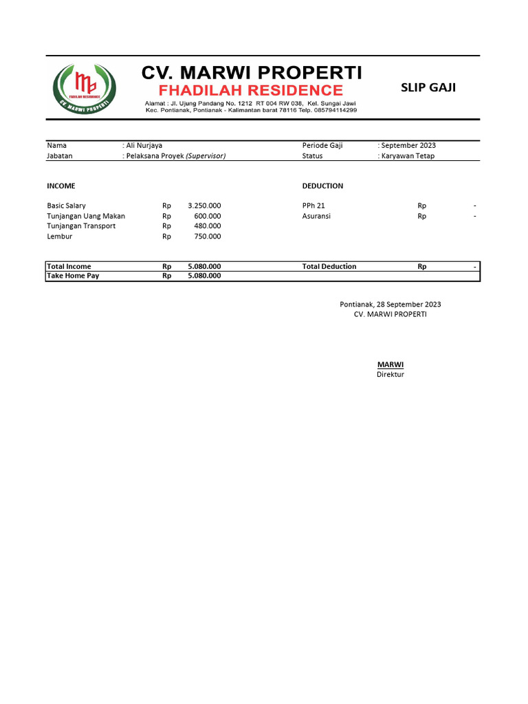 Slip Gaji 4 Bulan Print | PDF