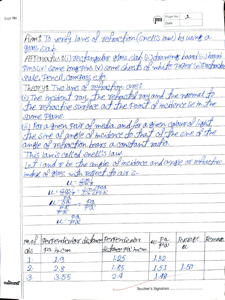 Physics Experiment 1 | PDF