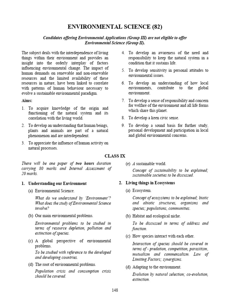 ICSE Environmental Science 25 | PDF | Agriculture | Sustainability
