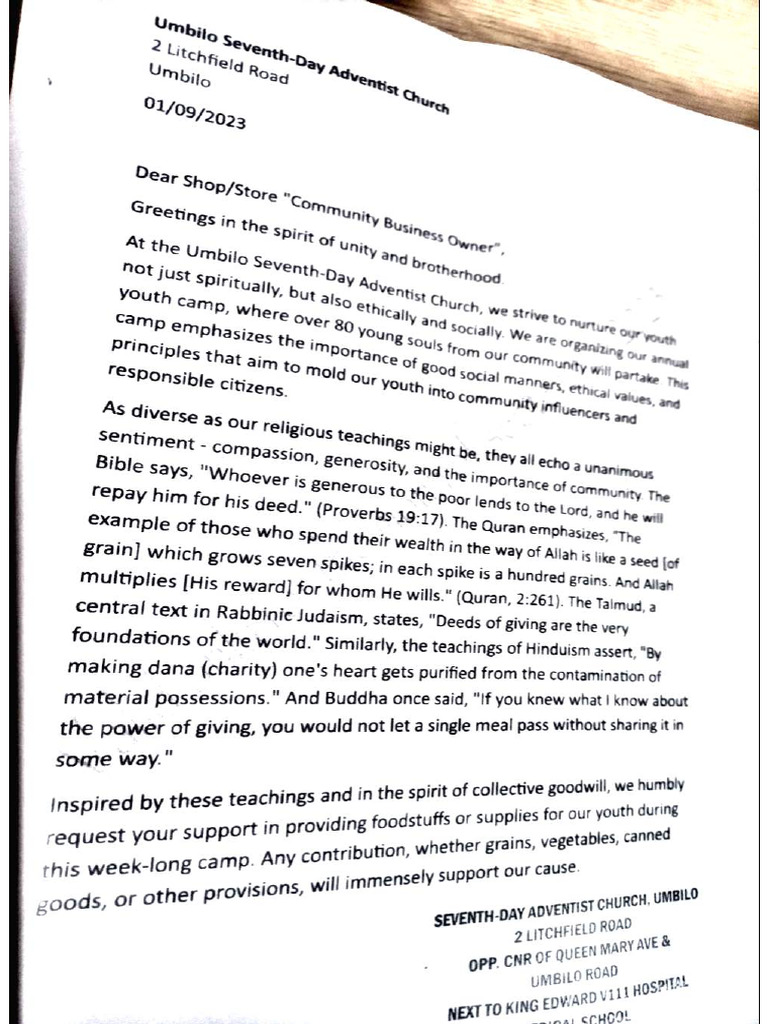 Food Donations Request | PDF