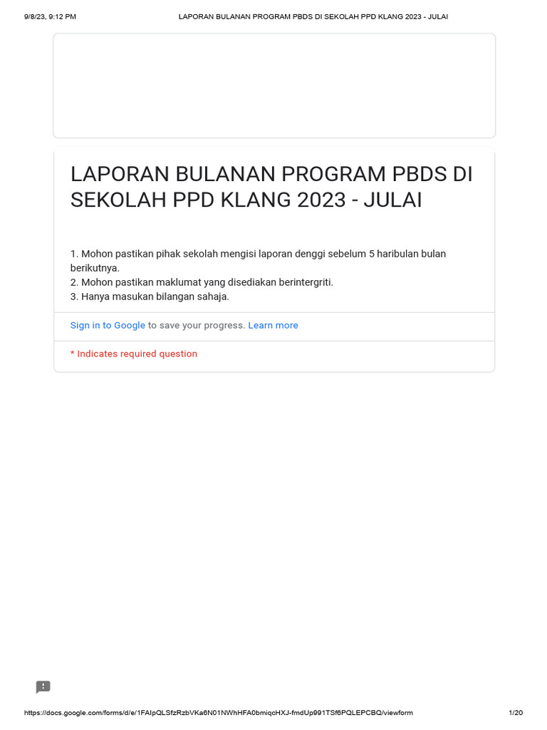 Laporan Bulanan Program PBDS Di Sekolah PPD Klang 2023 - Julai | PDF | Malaysia | High Schools ...